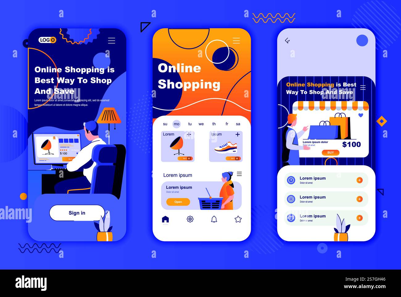 Online shopping unique design kit for social networks stories. Internet ...