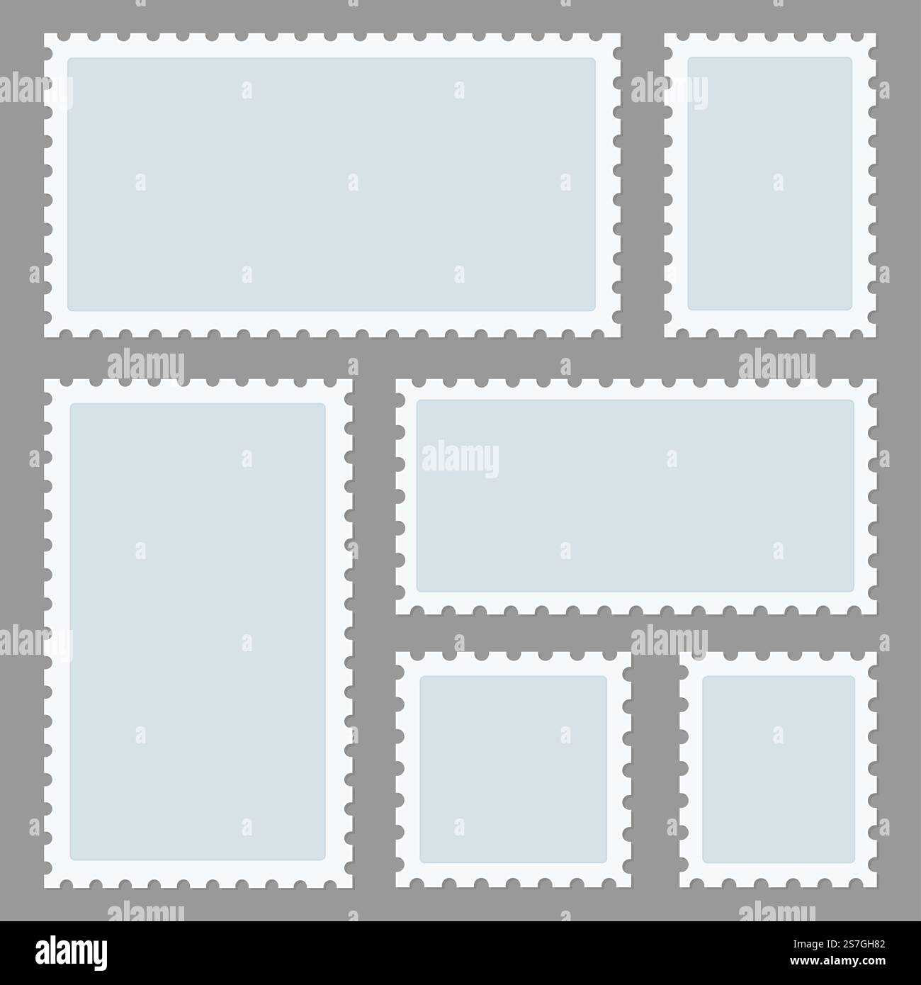 Postage stamps frames set on background. Vector illustration Stock ...