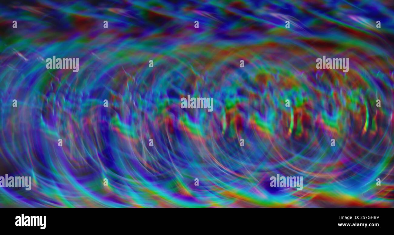 Defocused bubbles. Kaleidoscope flare. Multicolor red green sparks lens ...