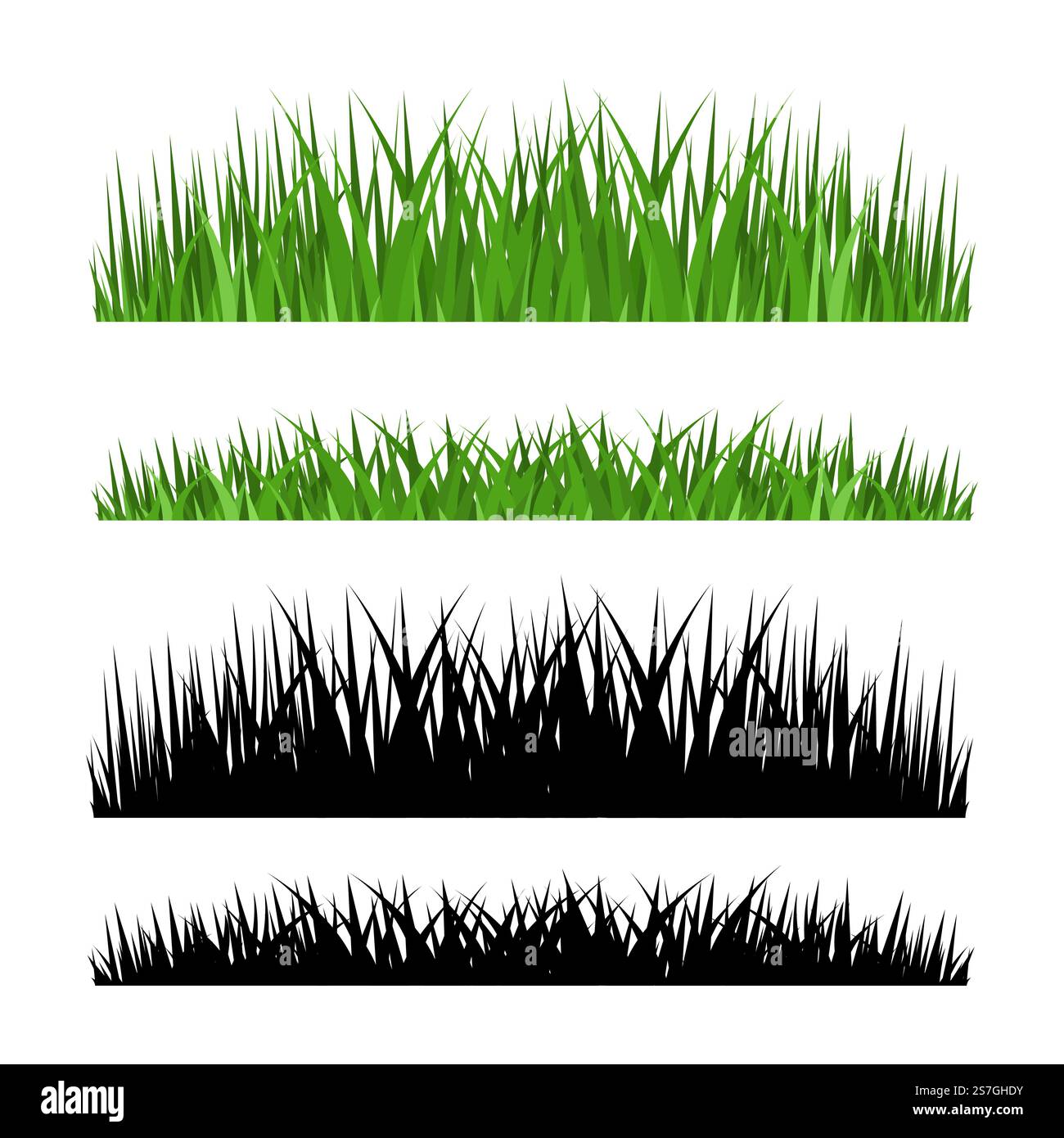 Grass borders set, Vector Illustration Stock Vector Image & Art - Alamy