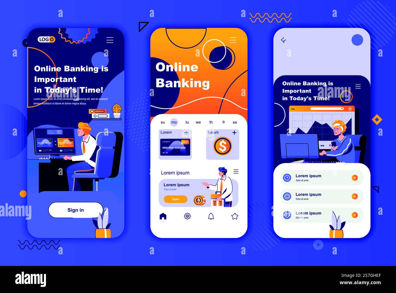 Online banking unique design kit for social networks stories. Online ...