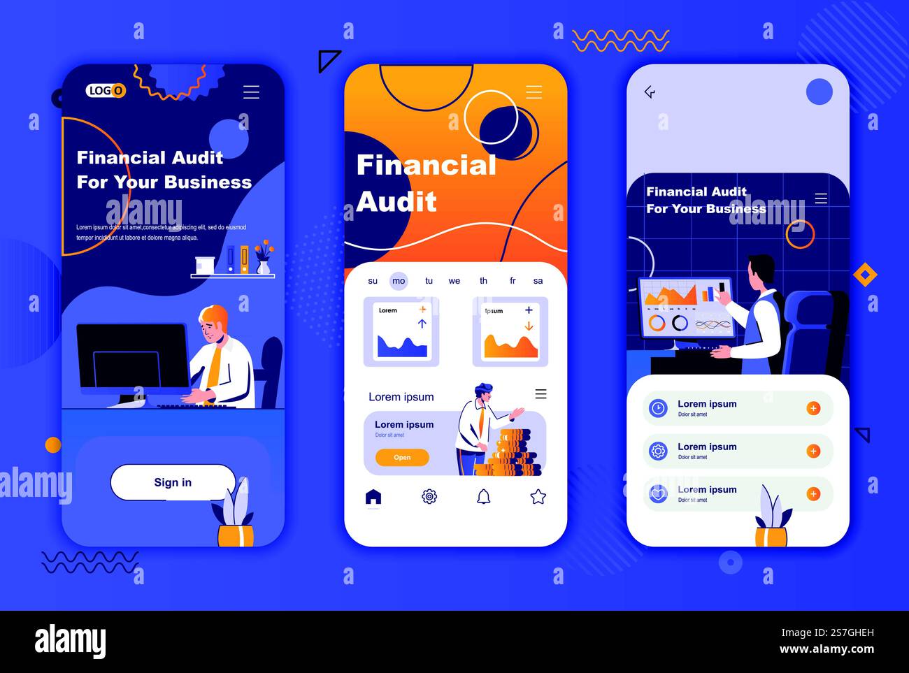 Financial audit unique design kit for social networks stories. Business ...