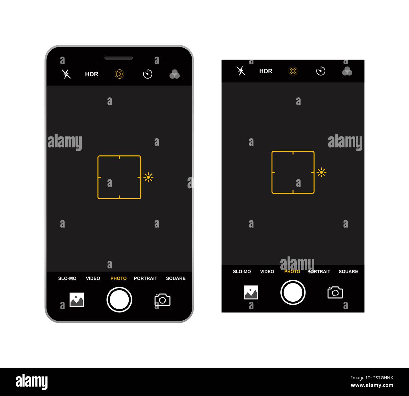 Smartphone camera viewfinder template. Camera recording. Vector ...
