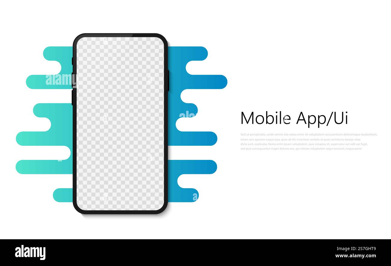 Trendy smartphone mockup mobile phones. Template for infographics or ...