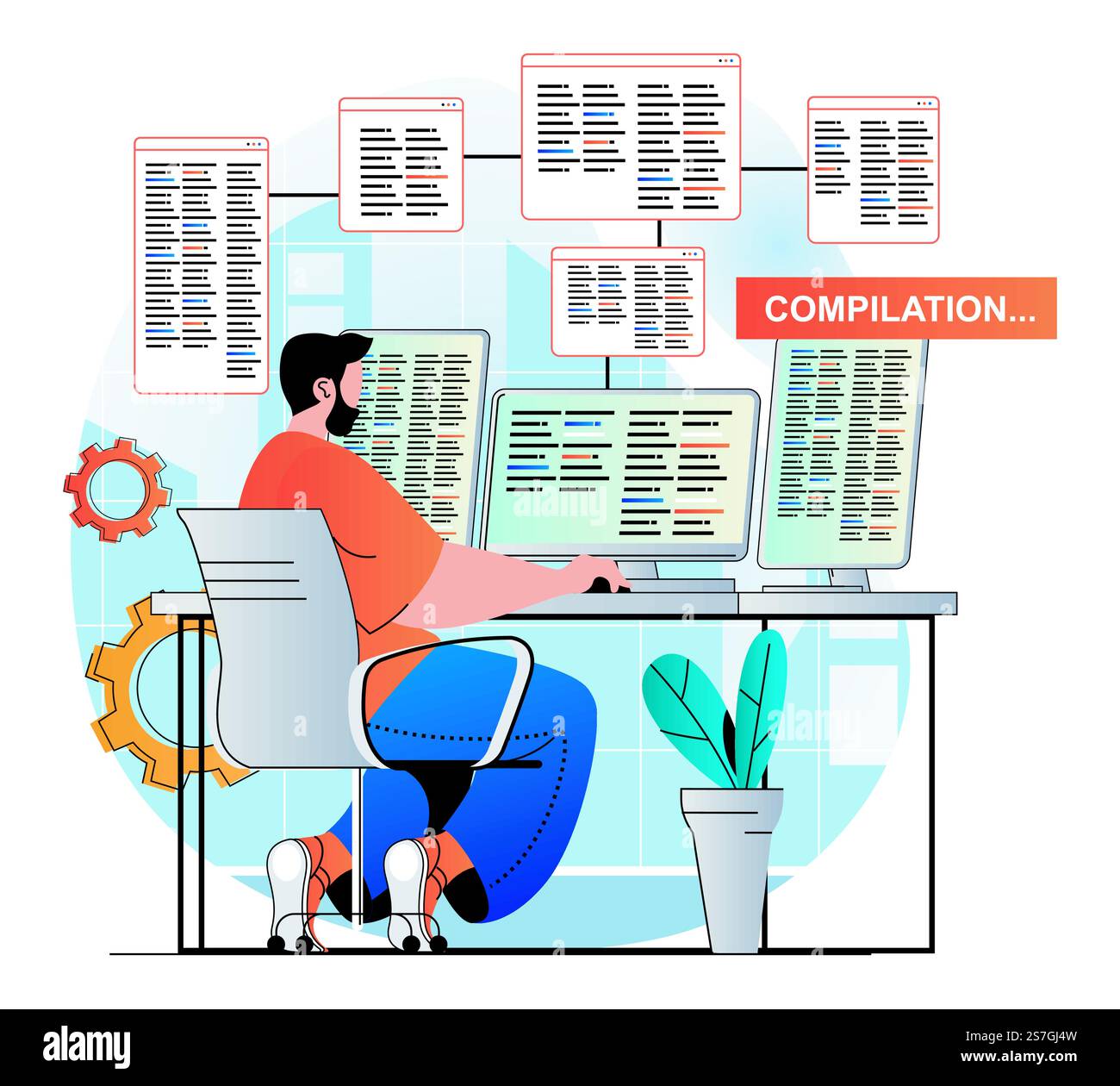 Code compilation illustration hi-res stock photography and images - Alamy
