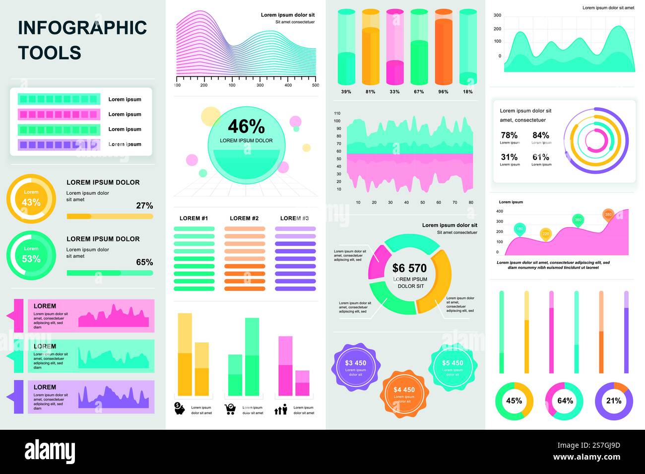 Bundle infographic UI, UX, KIT elements. Different charts, diagrams, workflow, flowchart ...