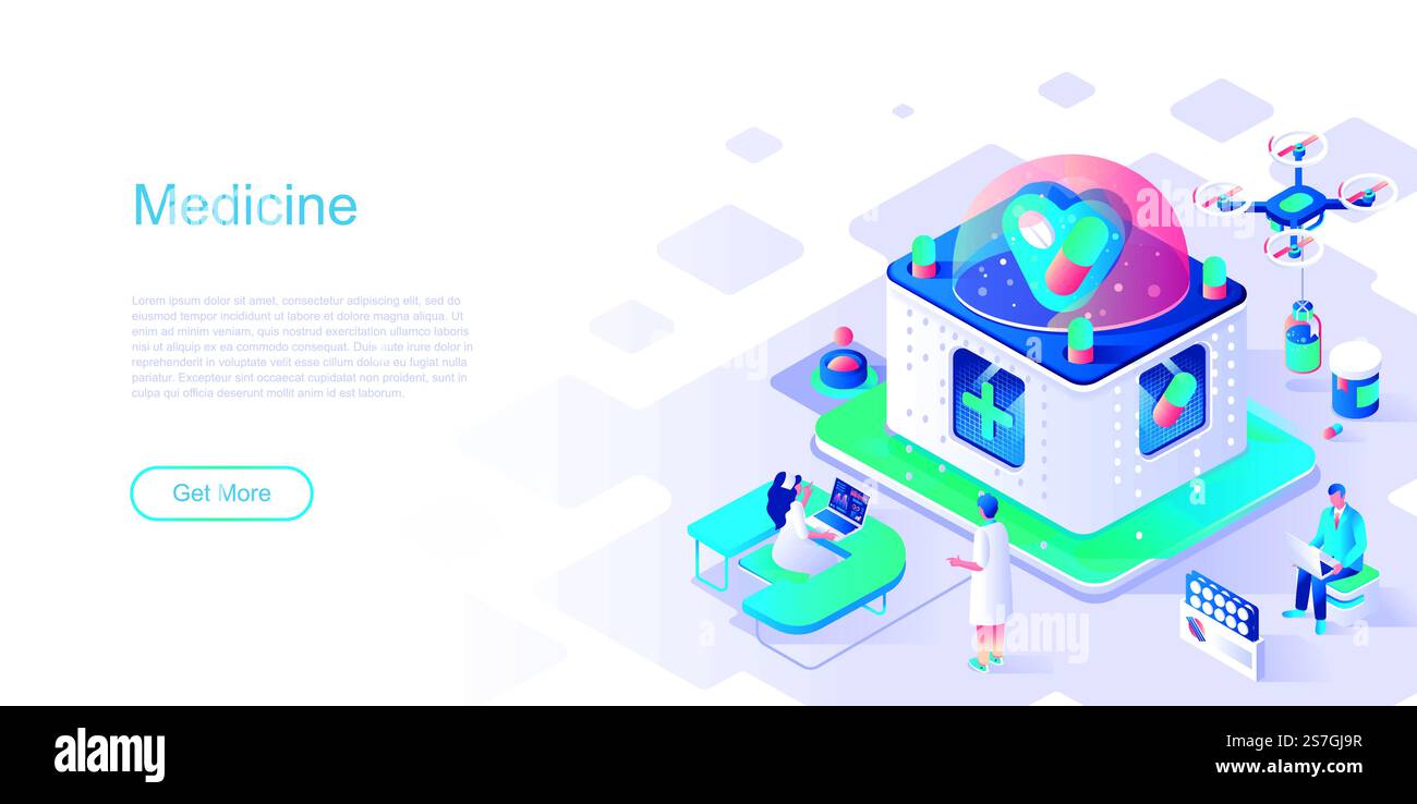 Medicine landing page vector template. Emergency health care aid ...