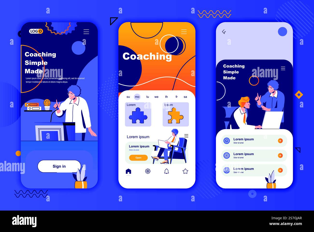 Coaching unique design kit for social networks stories. Business ...