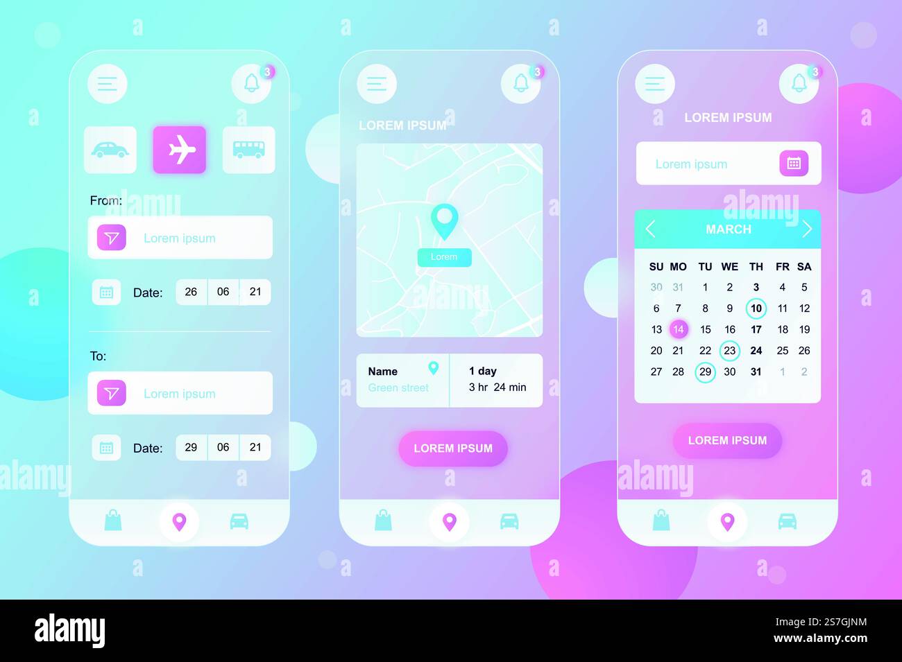 Delivery service neumorphic elements kit for mobile app. Tracking ...