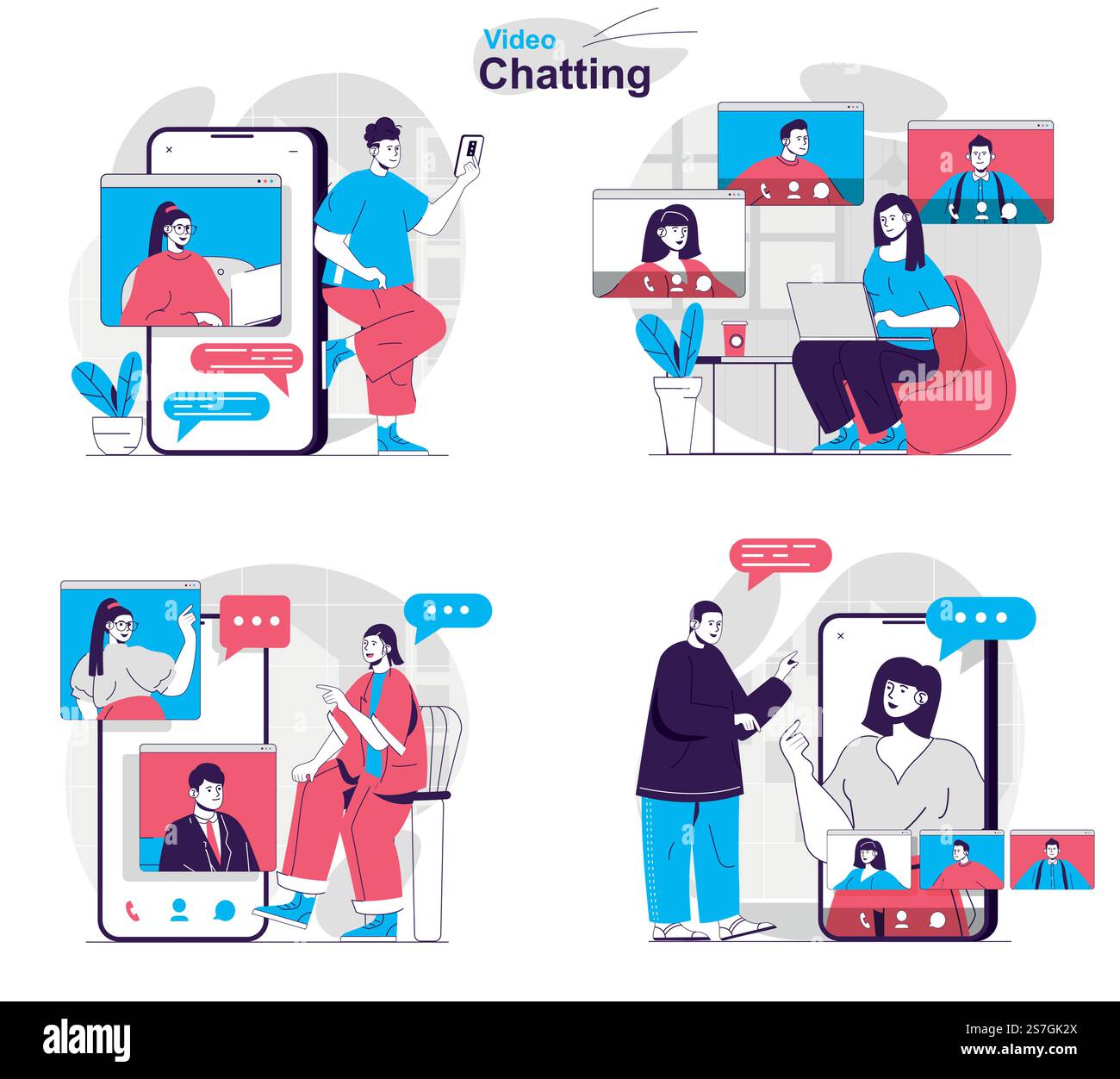 Digital connection set families hi-res stock photography and images - Alamy
