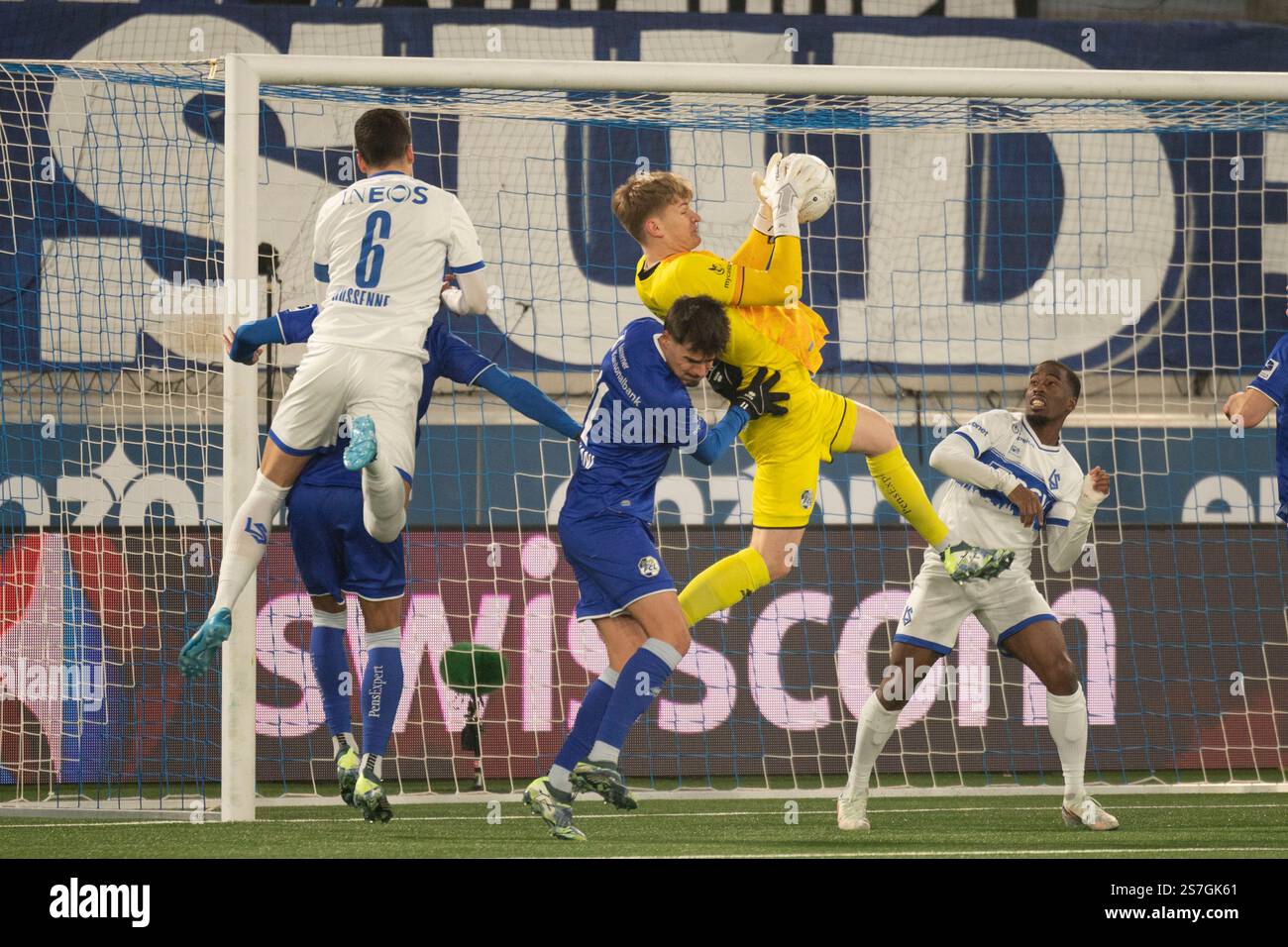 Lausanne, Switzerland. 19 January, 2025: Pascal Loretz (goalkeeper) of ...