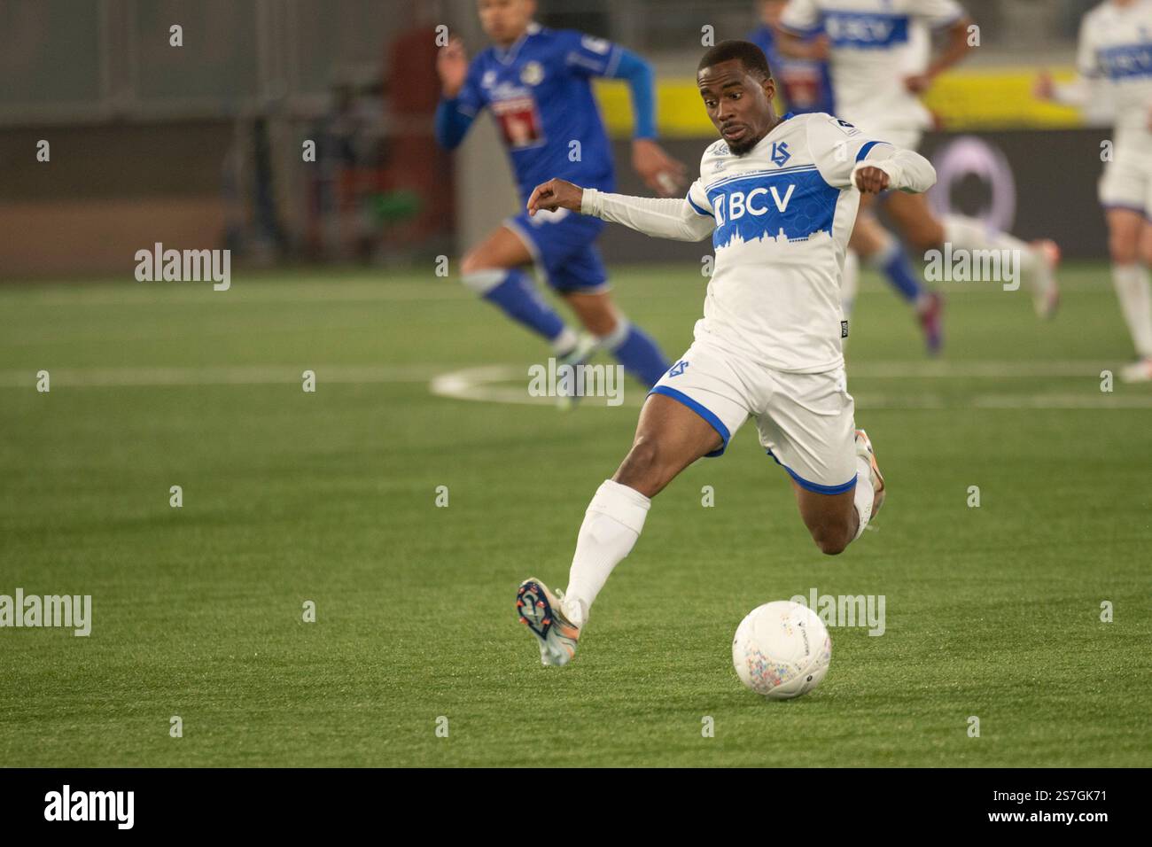 Lausanne, Switzerland. 19 January, 2025: Teddy Okou (attacker) of FC ...