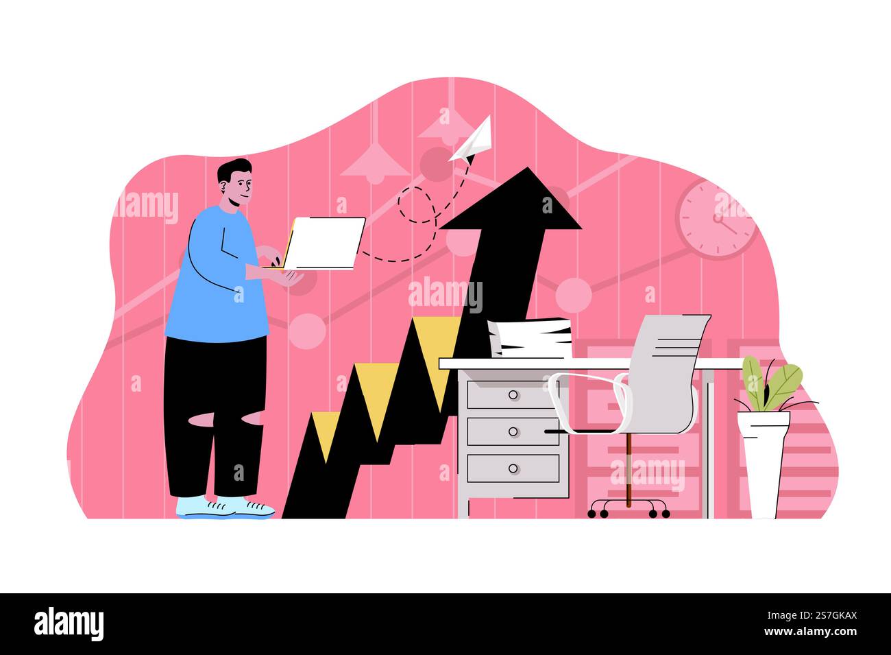 Advertising campaign concept. Marketer makes ads on social media ...