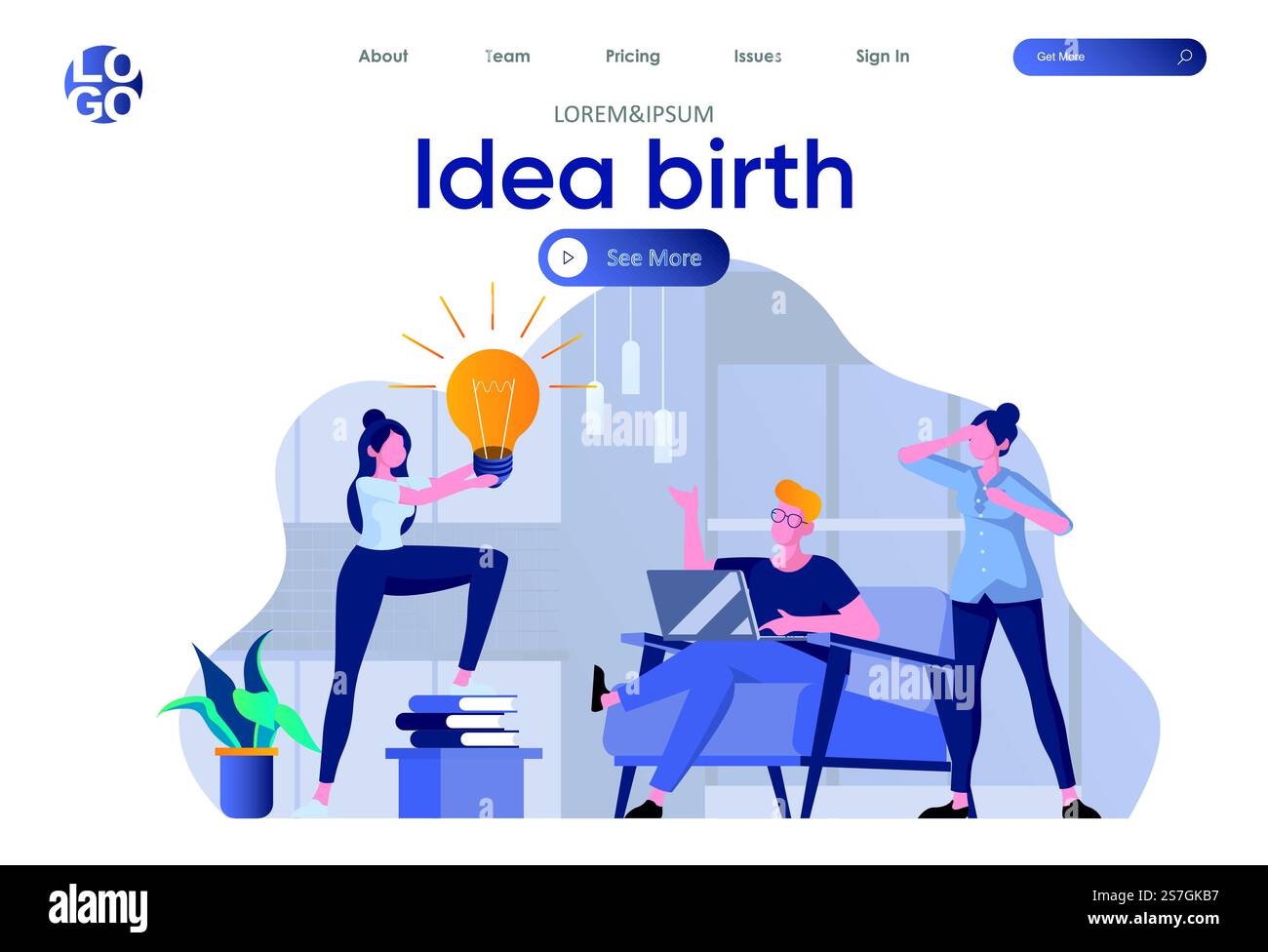 Students coworking in startup Stock Vector Images - Alamy