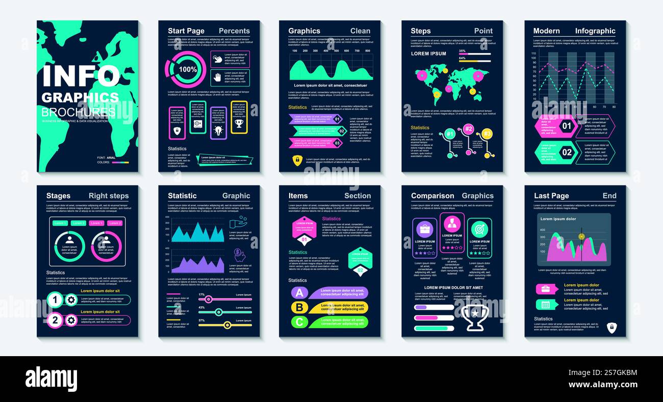 Infographic brohucres data visualization vector design template. Can be ...