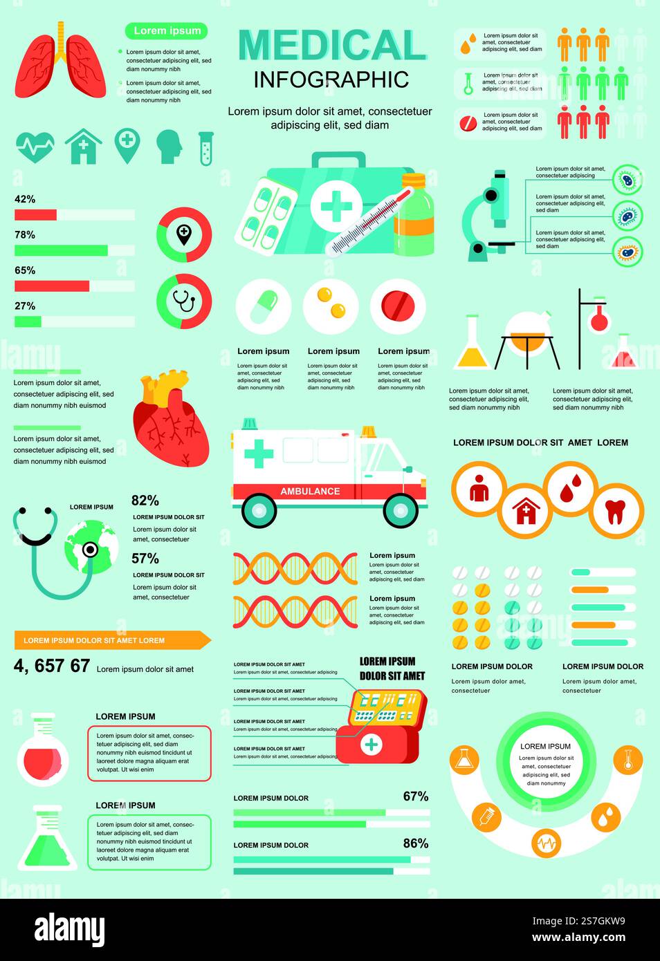 Medical banner with infographic elements. Healthcare, diagnostic ...