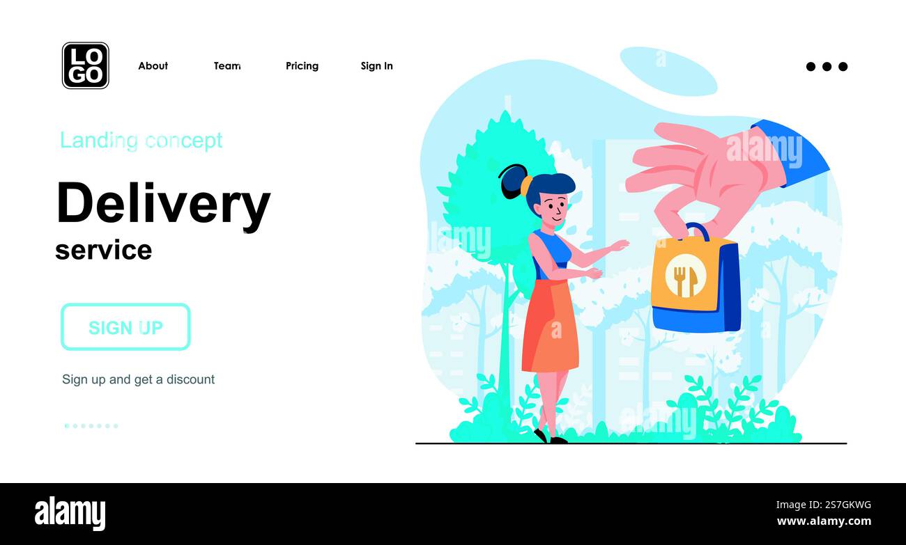 Woman receives food order hi-res stock photography and images - Alamy