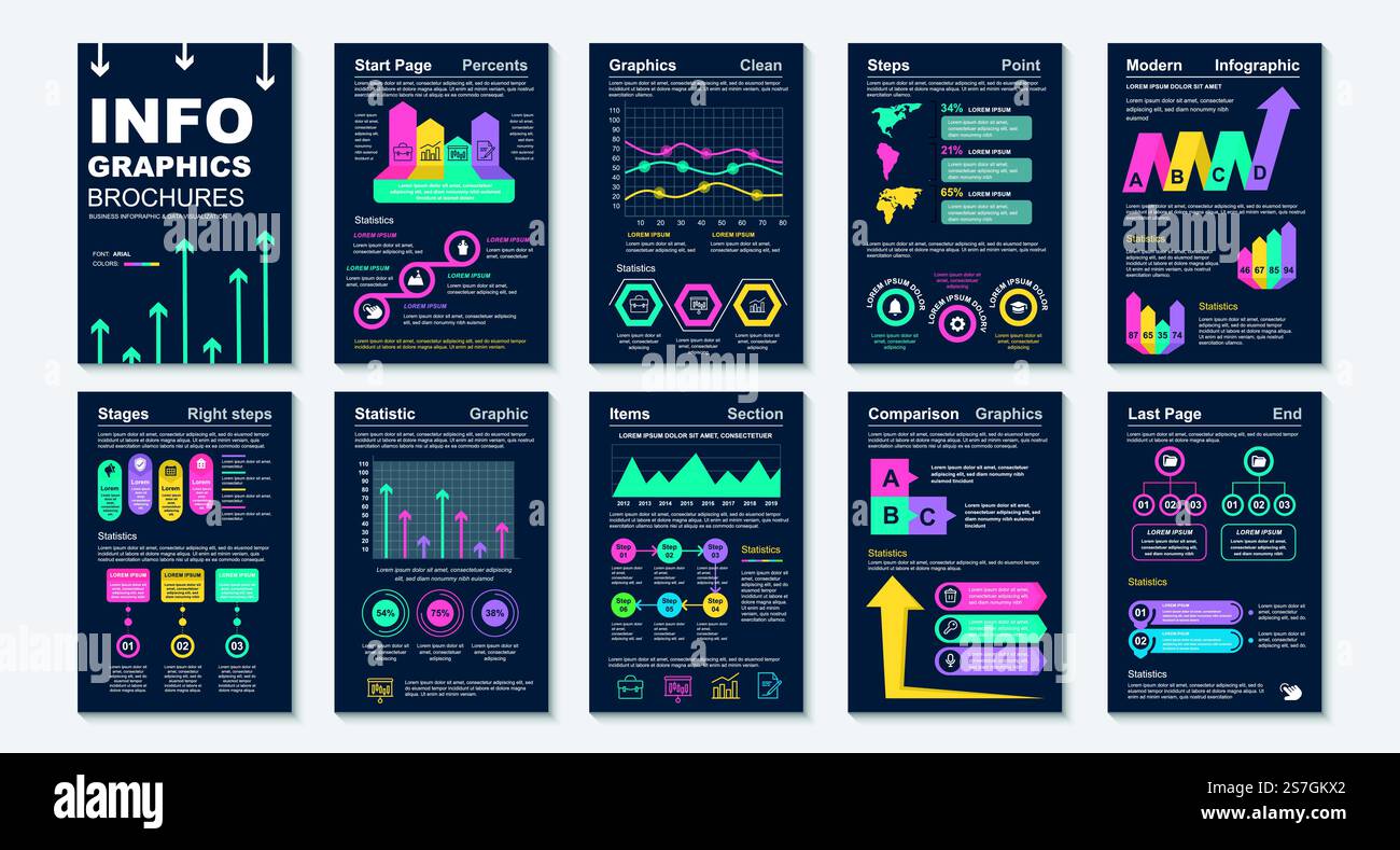 Infographic brochures data visualization vector design template. Can be ...