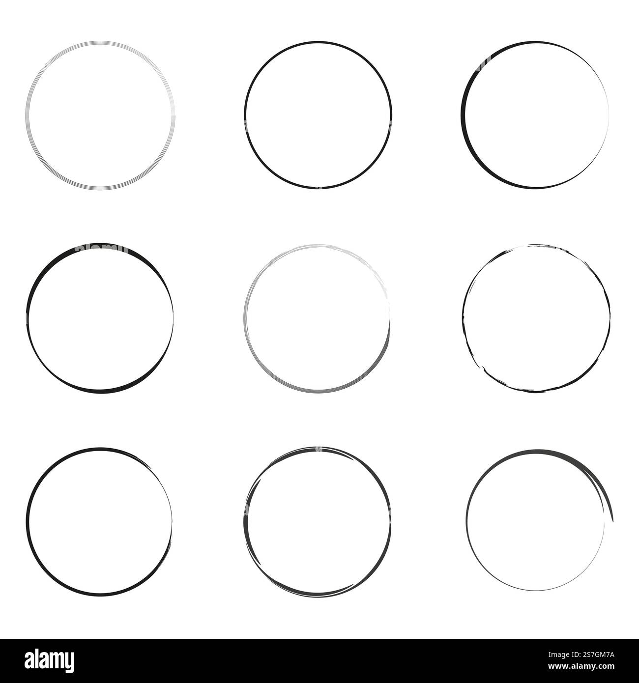Circle frames. Round border icon. Simple vector shapes. Outline ...