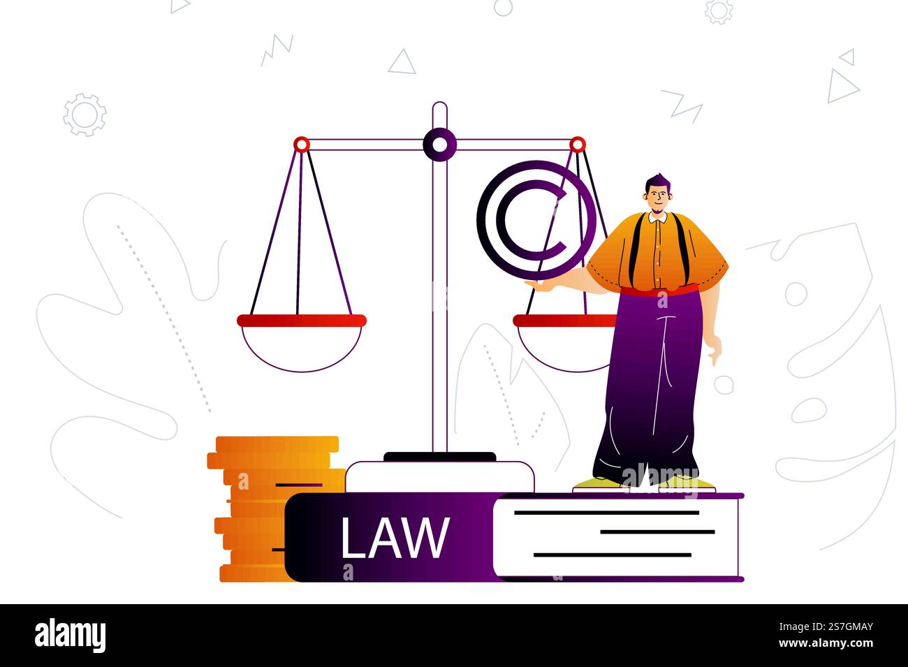 Law company web concept. Lawyer or attorney services, business law ...