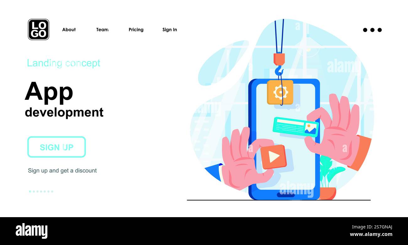 App development web concept. Mobile application development, create of ...