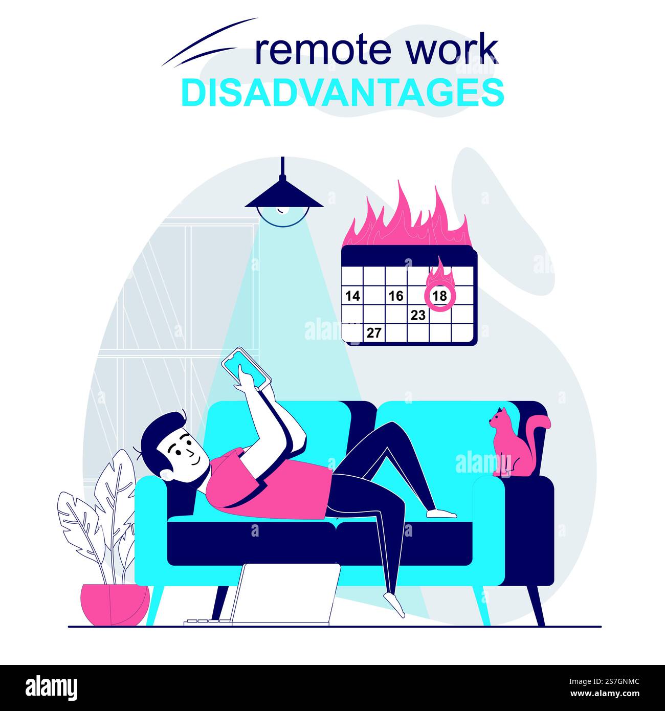 Distracted employee vector hi-res stock photography and images - Alamy
