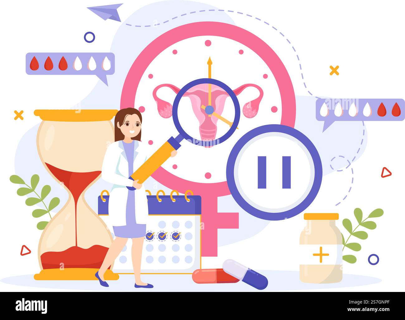 HRT or Hormone Replacement Therapy Acronym Vector Illustration with ...