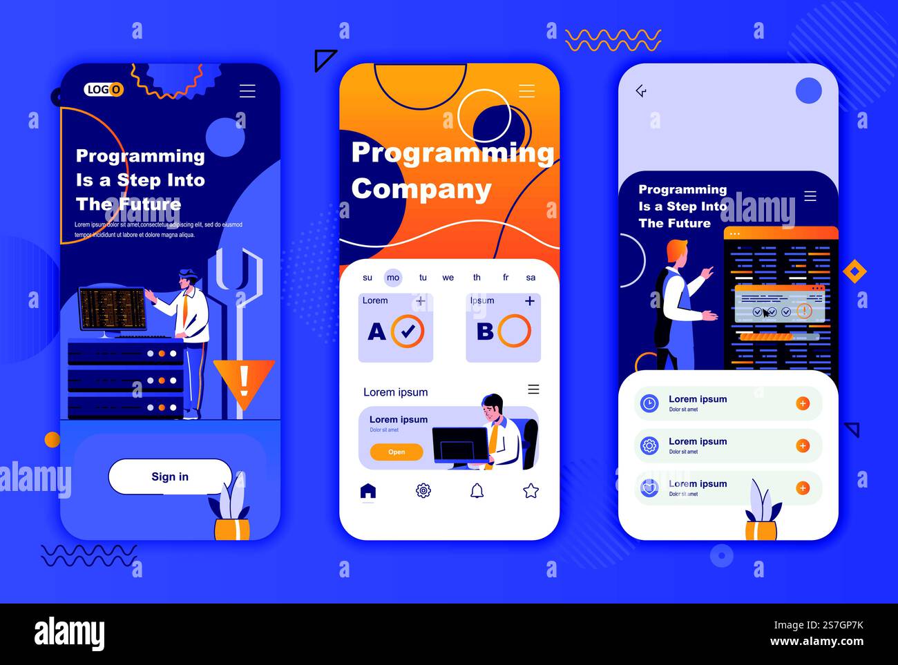 Programming company unique design kit for social networks stories. Software engineering and ...