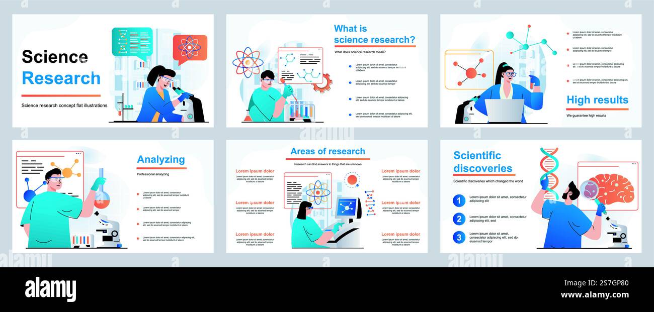 Science research concept for presentation slide template. People ...