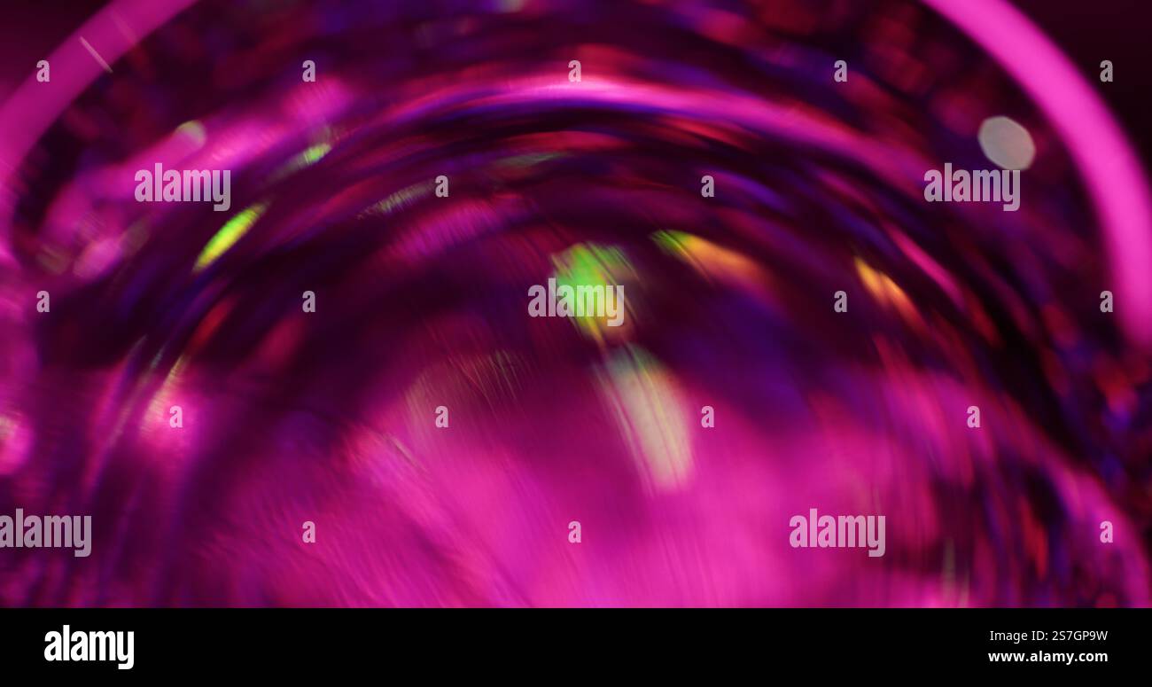 Blurred flare. Shimmering shine. Light pass through faceted arc. Flow blinking circle. Festive ...