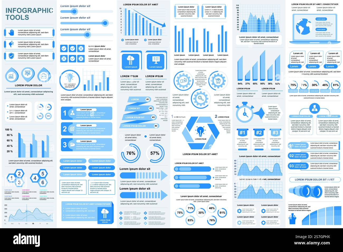 Bundle infographic elements data visualization vector design template ...