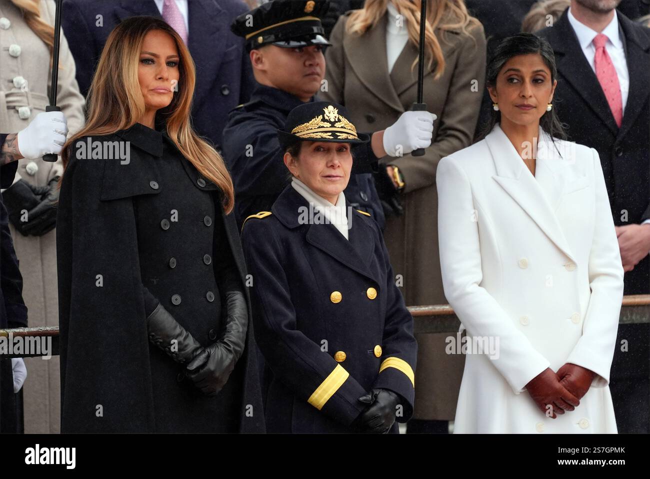 Melania Trump and Usha Vance arrive before President-elect Donald Trump ...