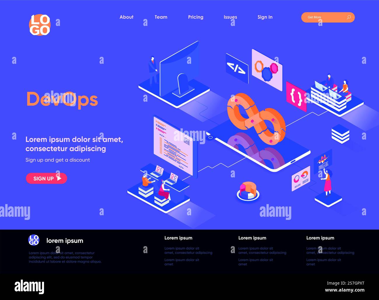 Administration and monitoring isometry hi-res stock photography and images - Alamy