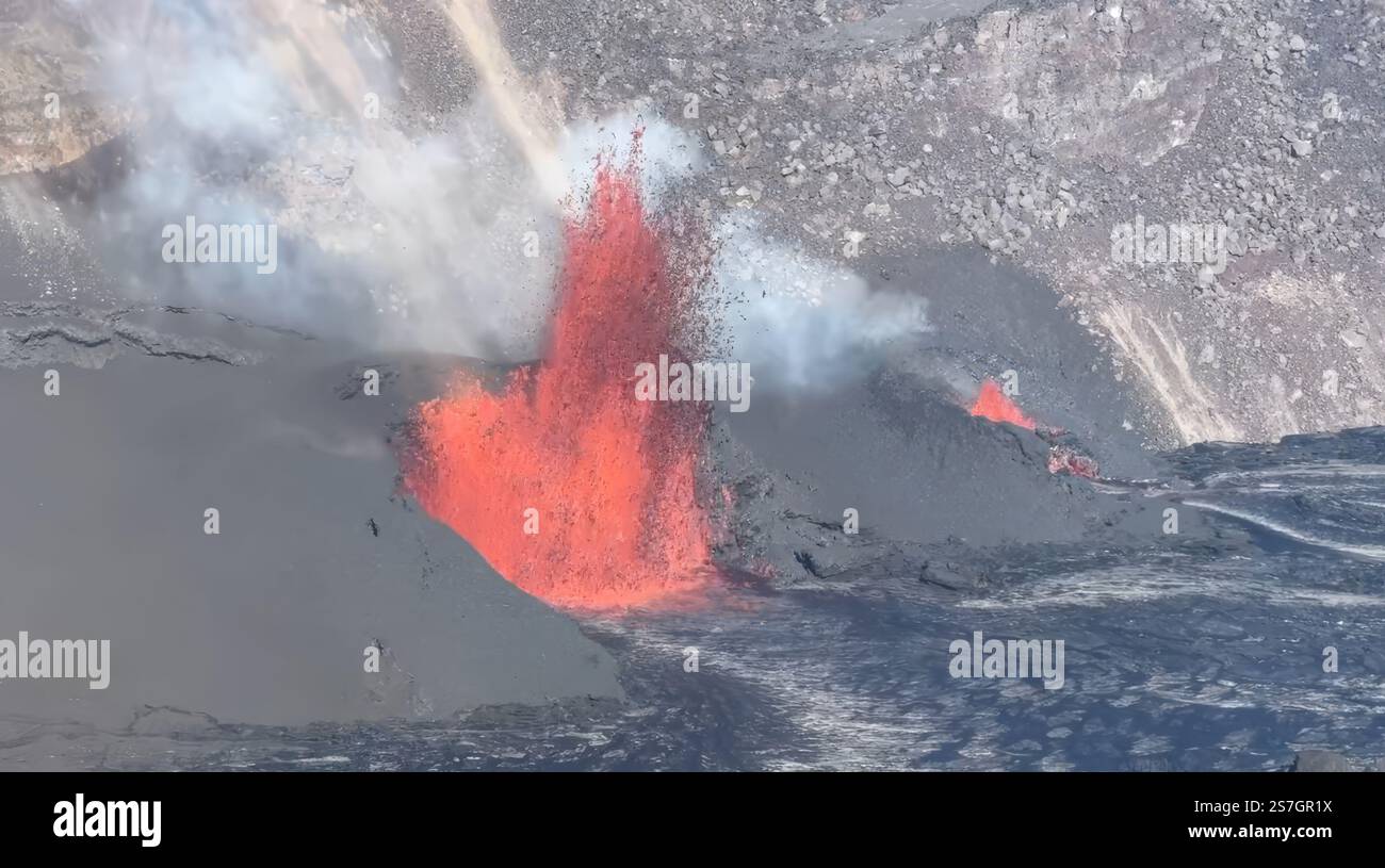 Kilauea, United States of America. 02 January, 2025. Lava vents shoot ...