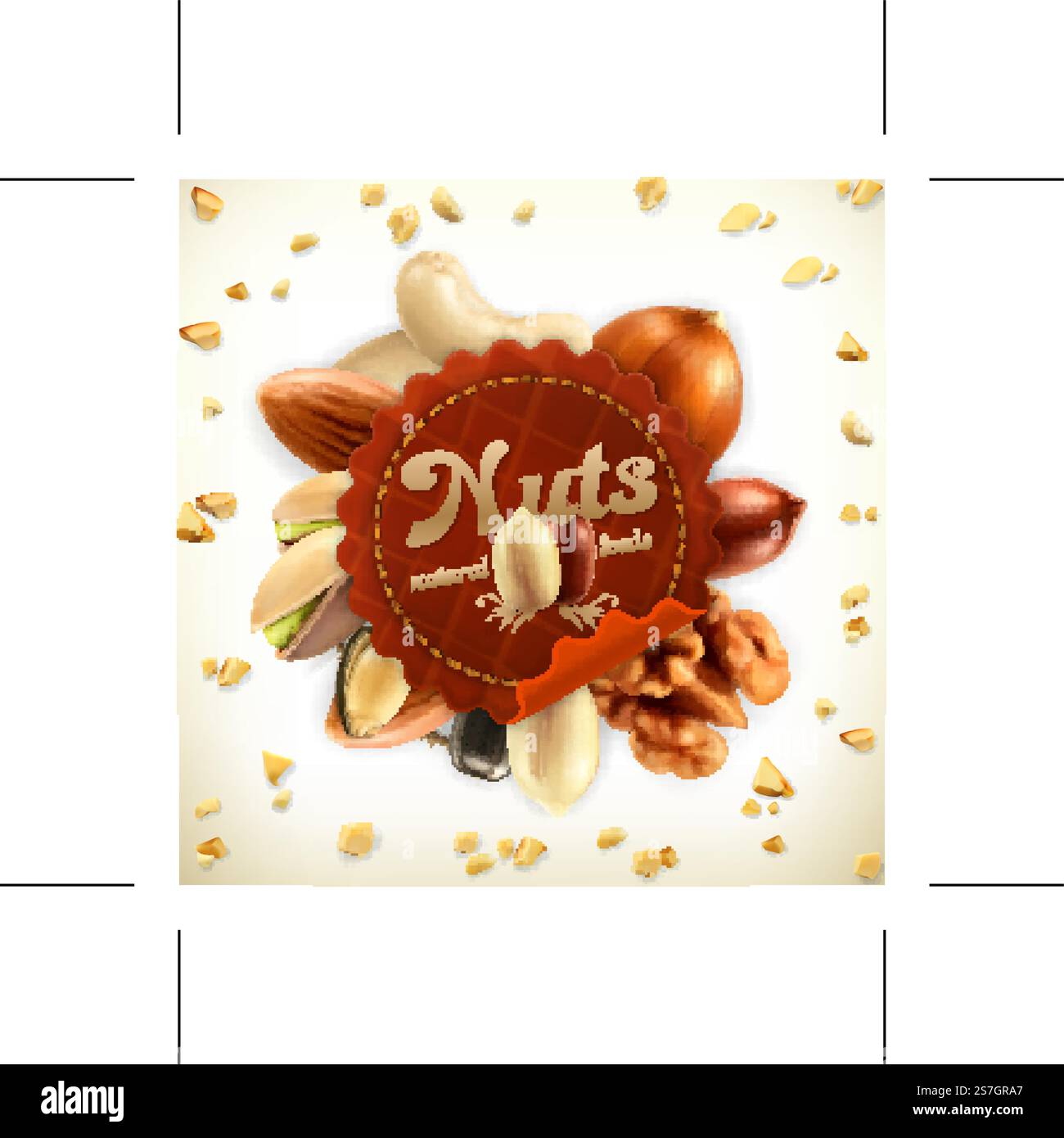 Nuts, vector label Stock Vector Image & Art - Alamy