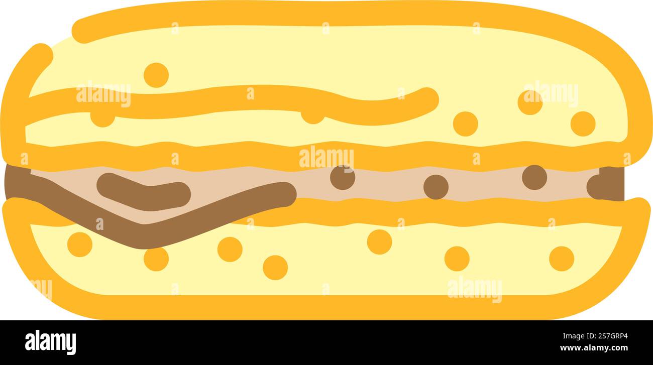 ham bun food meal color icon vector. ham bun food meal sign. isolated ...