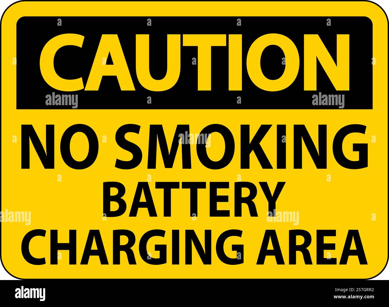 Caution Sign Battery Storage Area No Smoking Stock Vector Image & Art ...