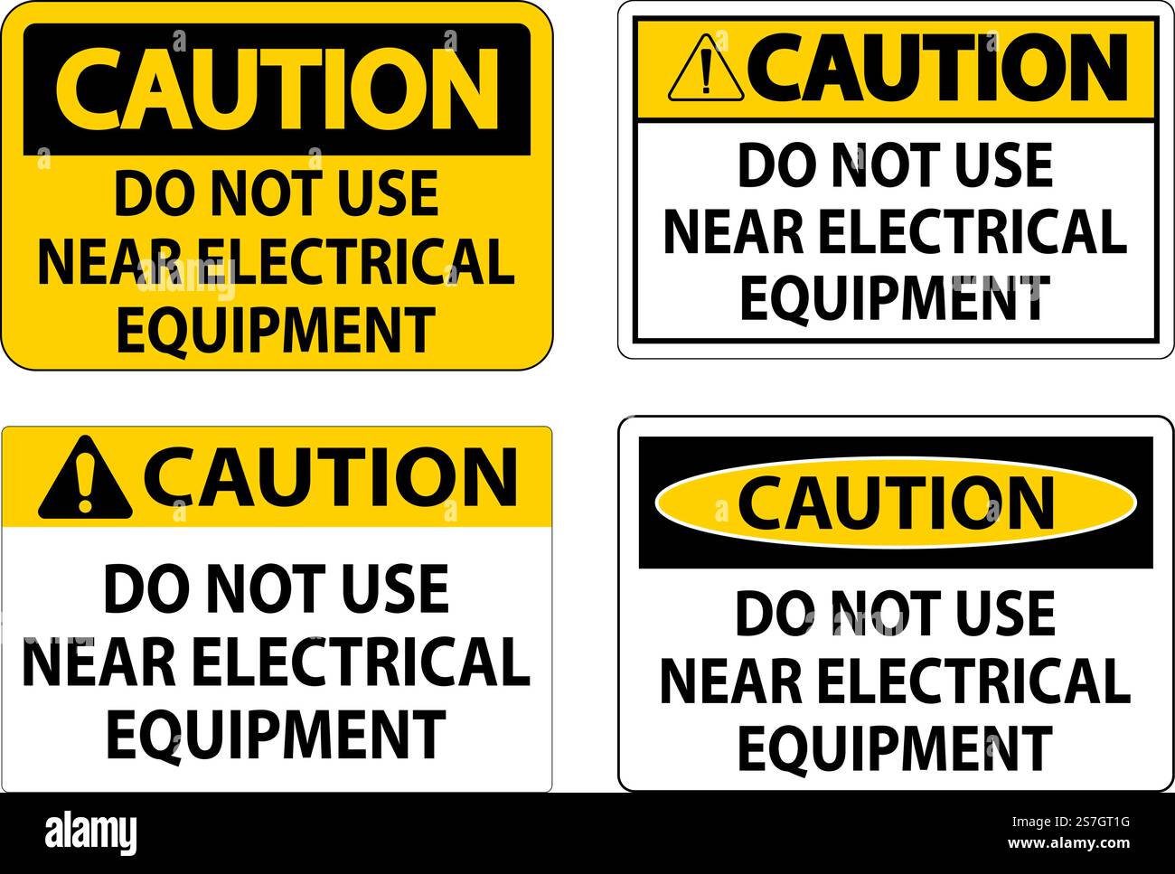 Caution Do Not Use Near Electrical Equipment Stock Vector Image & Art ...