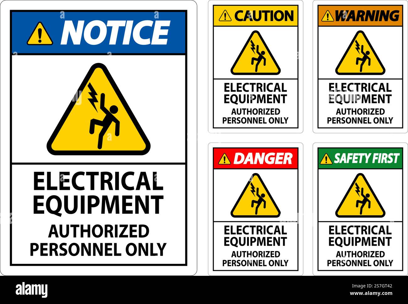 Danger Label Electrical Equipment, Authorized Personnel Only Stock ...