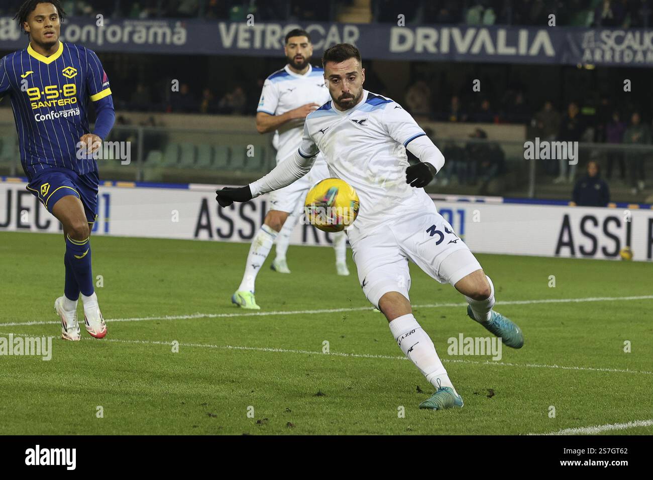 Verona, Italy. 19th Jan, 2025. Mario Gila of SS Lazio play the ball ...