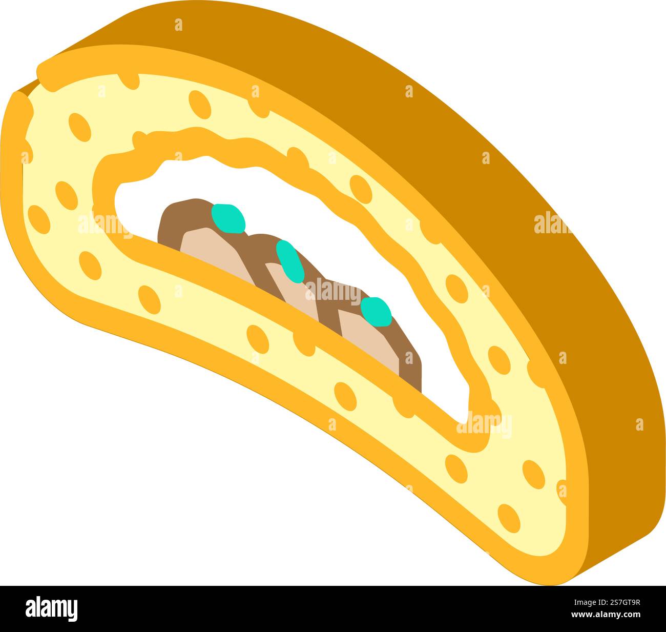 Roll chicken baked meat Stock Vector Images - Alamy