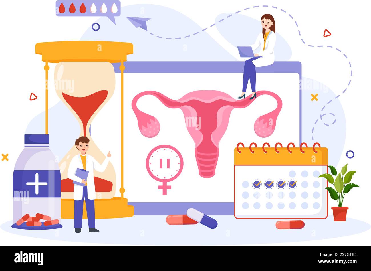 HRT or Hormone Replacement Therapy Acronym Vector Illustration with ...