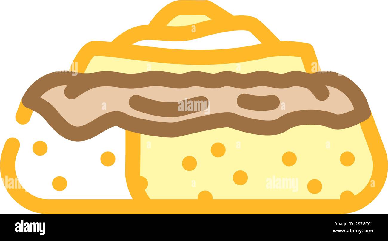 cinnamon bun food meal color icon vector. cinnamon bun food meal sign ...