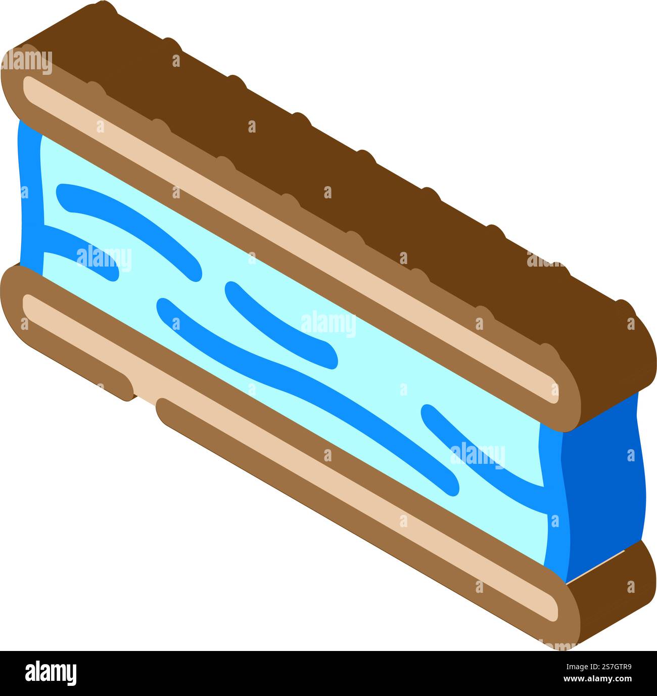 ice cream sandwich food snack isometric icon vector. ice cream sandwich ...