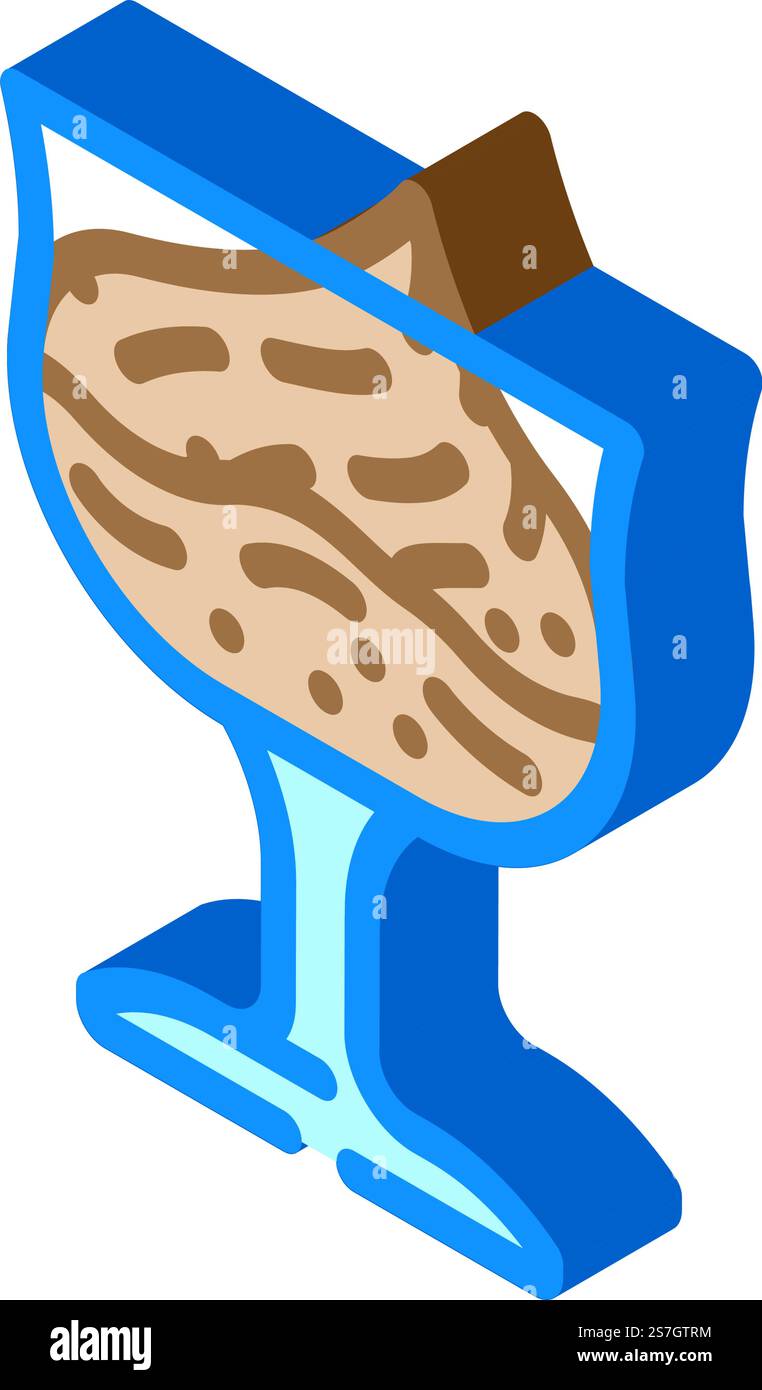 chocolate mousse food snack isometric icon vector. chocolate mousse ...
