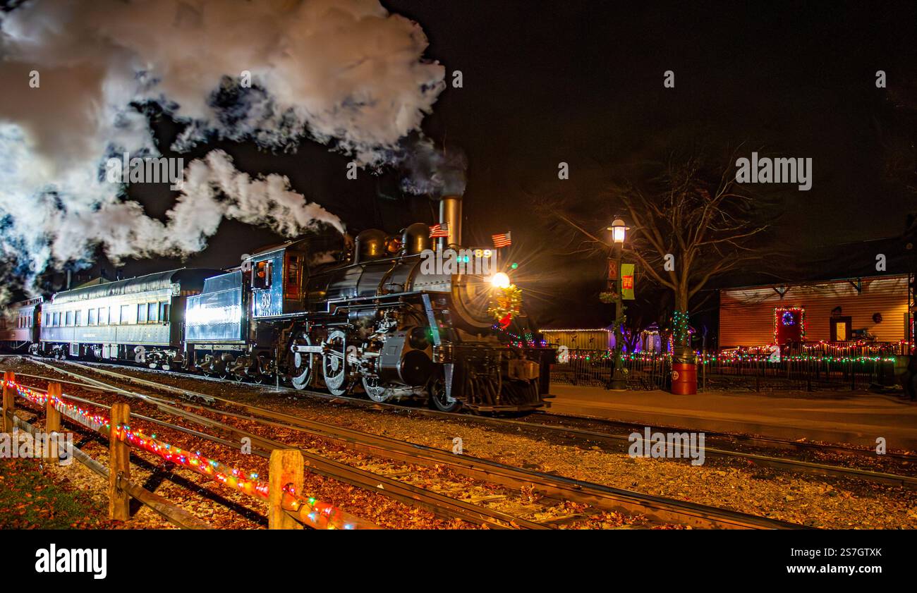 Strasburg, Pennsylvania, USA December 7, 2024 - A classic steam ...