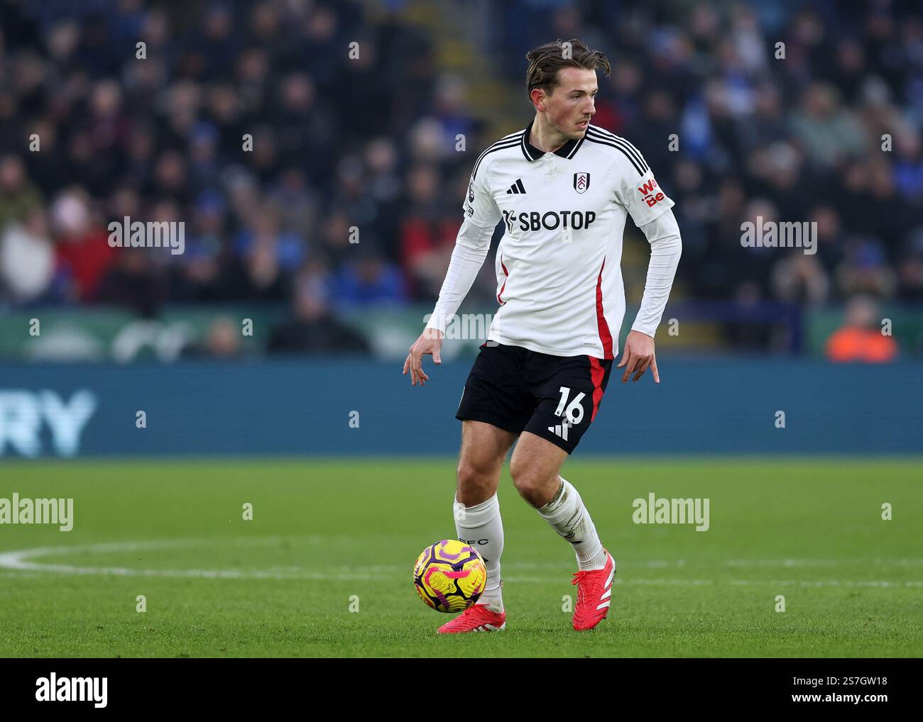 Leicester, UK. 18th Jan, 2025. Fulham's Sander Berge during the Premier ...