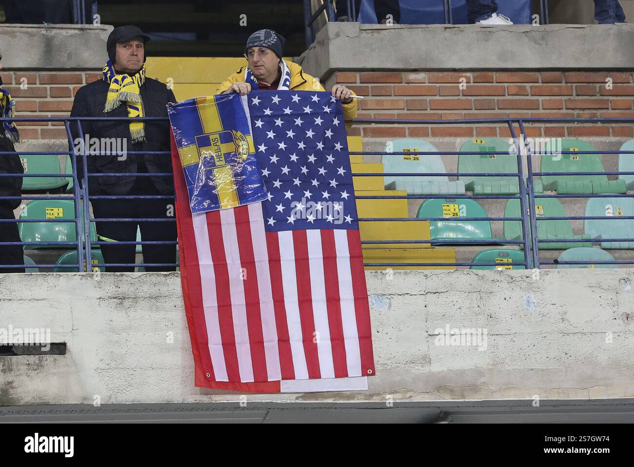 Verona, Italy. 19th Jan, 2025. Hellas Verona fans during Hellas Verona ...