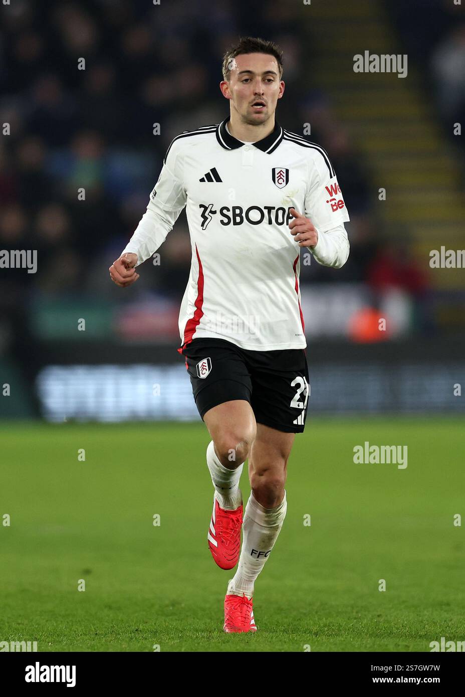 Leicester, UK. 18th Jan, 2025. Fulham's Timothy Castagne during the ...