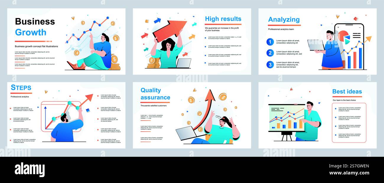 Business growth concept for presentation slide template. Businessman ...